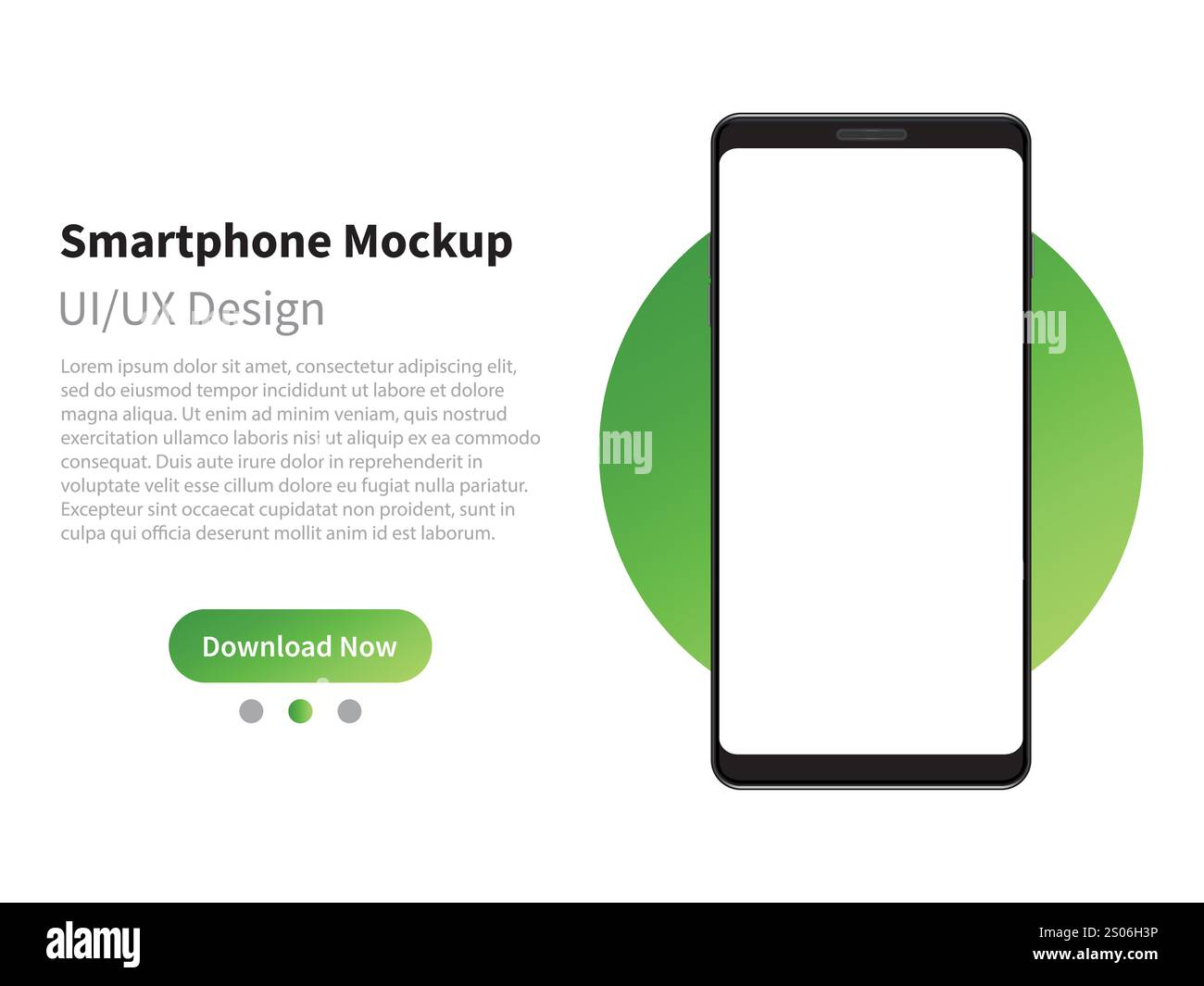 Device UI, UX mockup for presentation template. Mockup smartphone generic device with empty ...