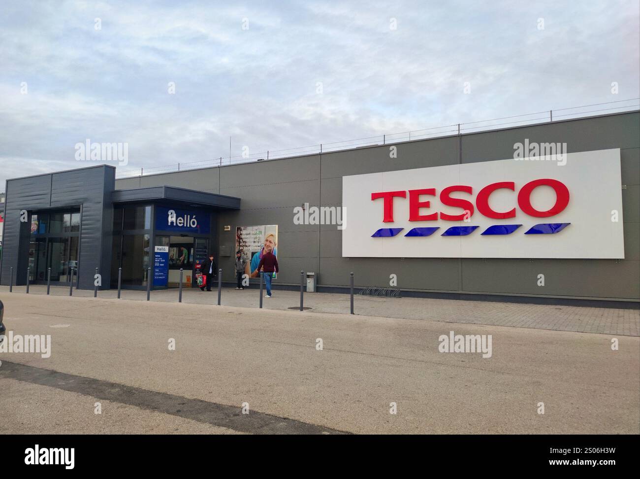 Tesco supermarket in the town of Bicske, close to Budapest, Hungary ...