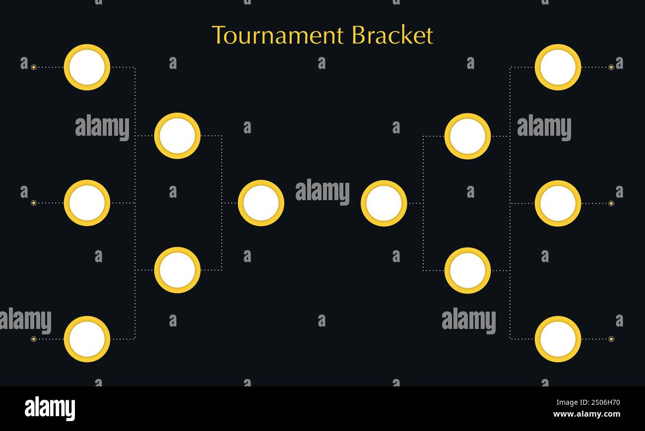 Tournament bracket for game on black background. Blank playoff schedule ...