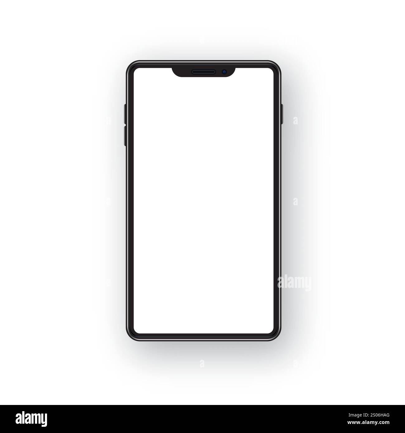 Realistic smartphone mockup with empty white screen. 3D mobile phone ...
