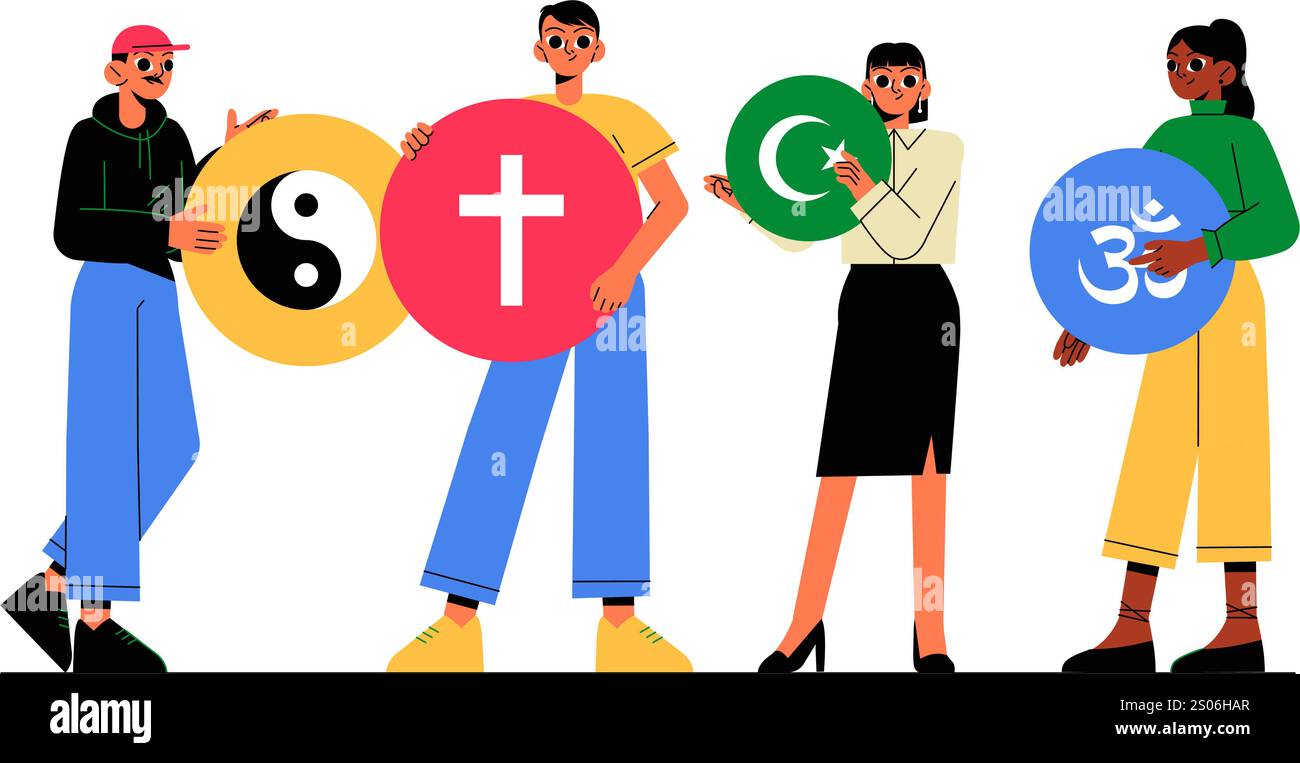 Religious interaction Stock Vector Images - Alamy