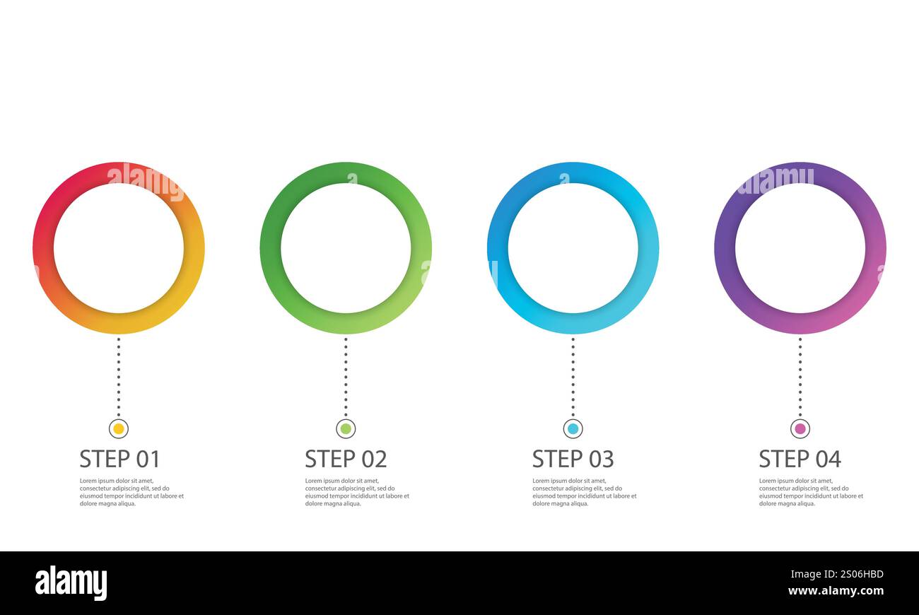 Blank circular infograph with 4 steps. Infographic template with 3D ...
