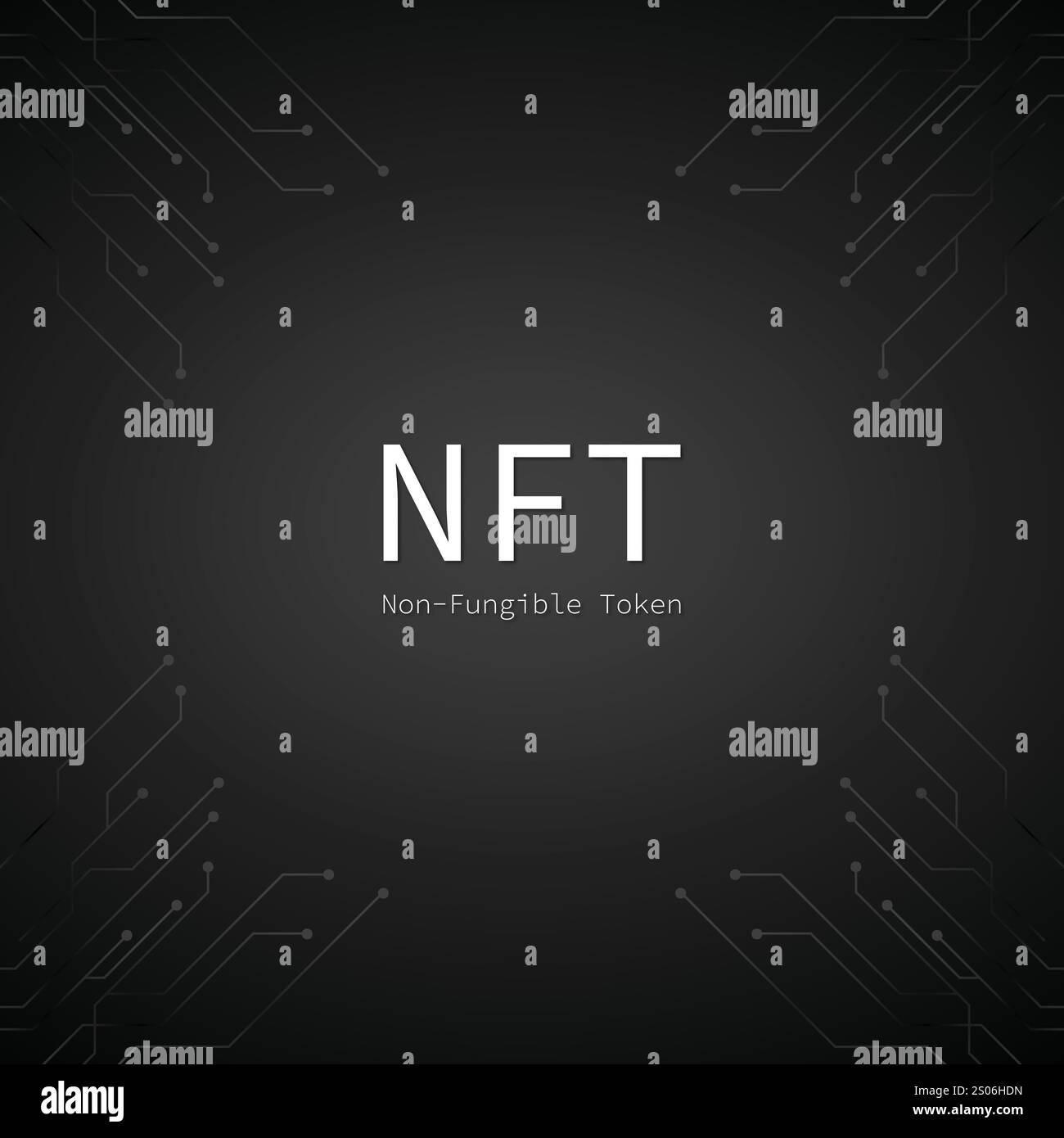 NFT banner of crypto art with pcb tracks. NFT non fungible token on ...