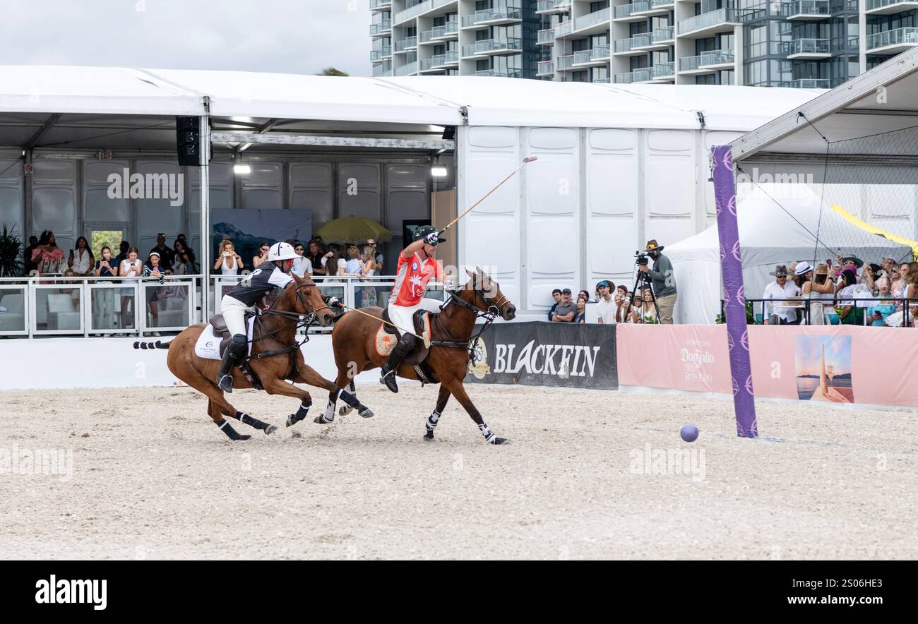 Miami Beach , USA-November 17. 2024: Polo players play at the World ...