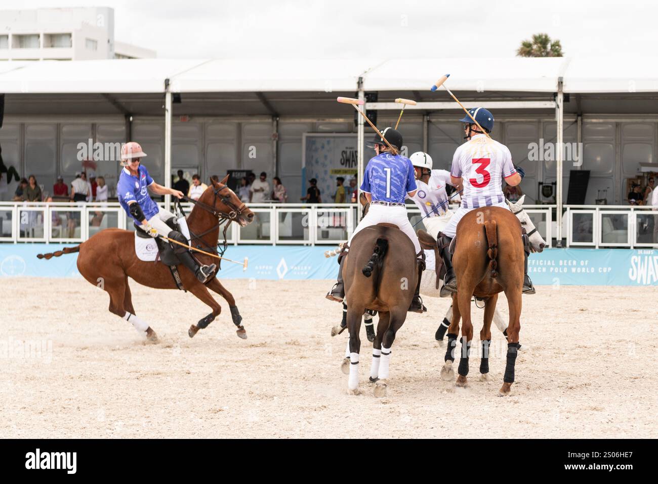 Miami Beach , USA-November 17. 2024: Polo players play at the World ...