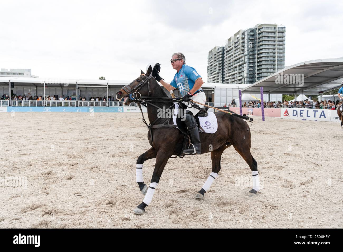 Miami Beach , USA-November 17. 2024: Polo players play at the World ...