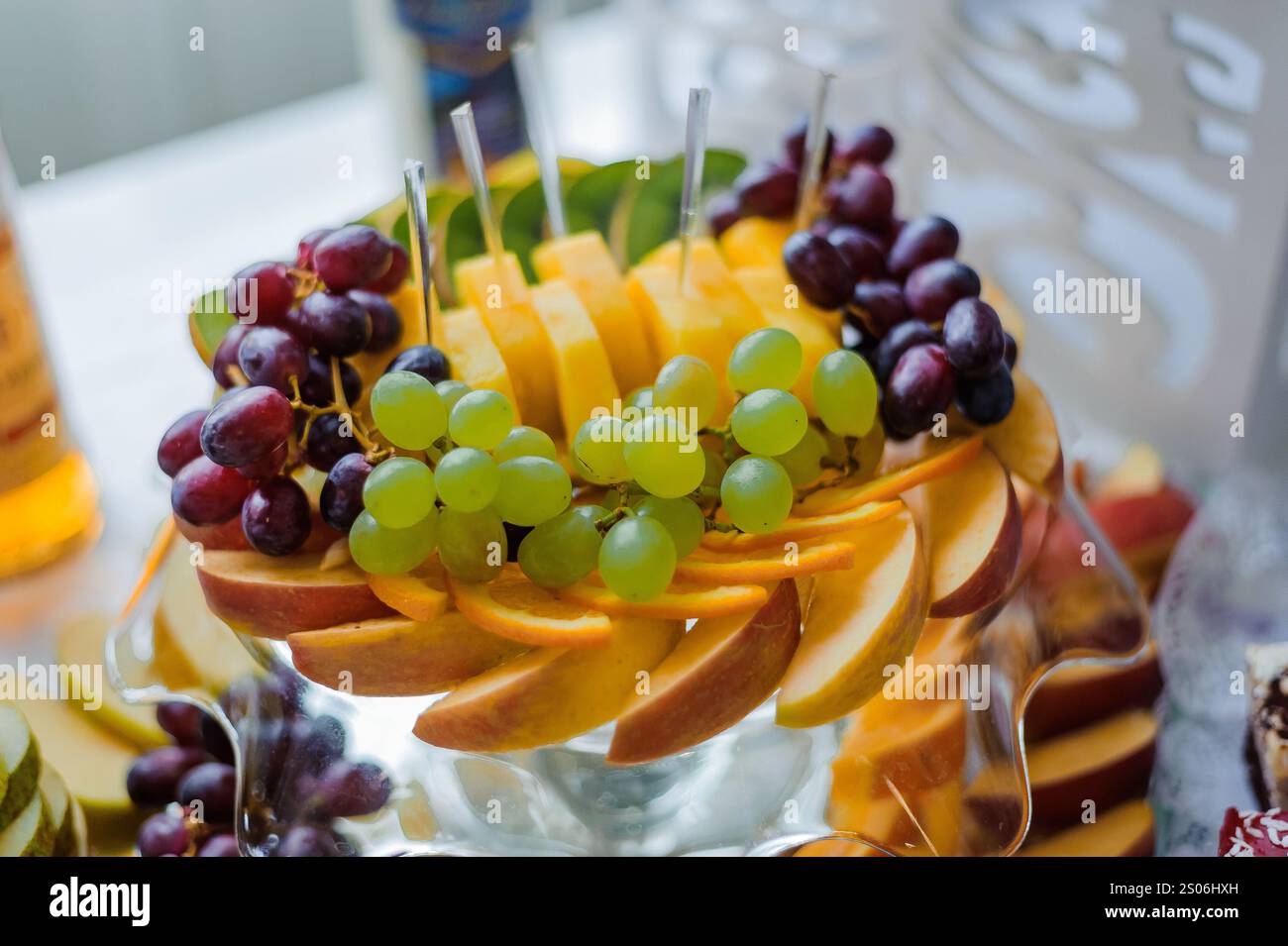 Vibrant Fruit Platter Filled with Assorted Fresh Fruits including ...