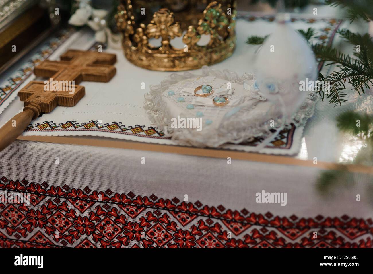 Ornate Religious Altar Display with Traditional Ukrainian Elements ...