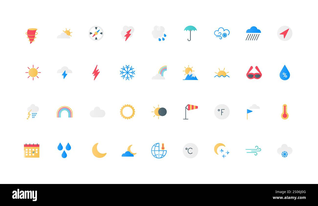 Weather forecast and meteorology, climate, rain and snow, Celsius and ...