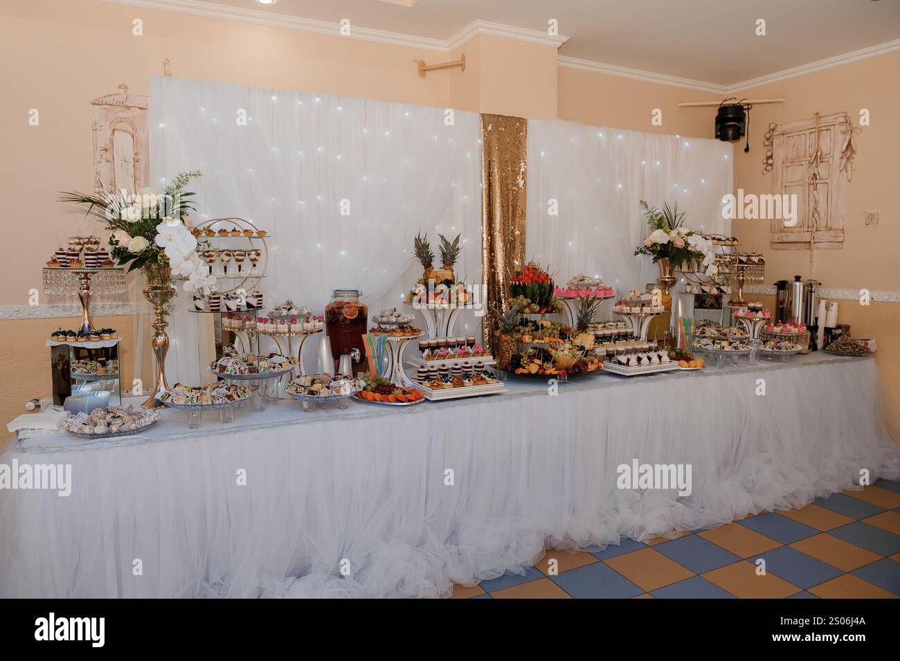 Exquisite Dessert Table Decorated with Varied Delicacies for a ...
