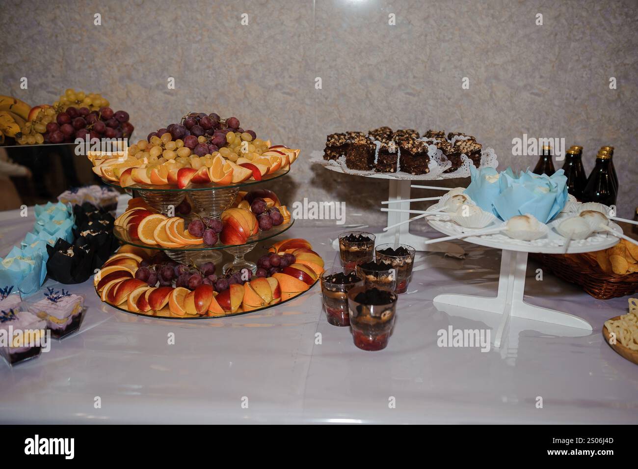 An Extravagant Dessert and Fruit Buffet Display for a Celebration Stock ...