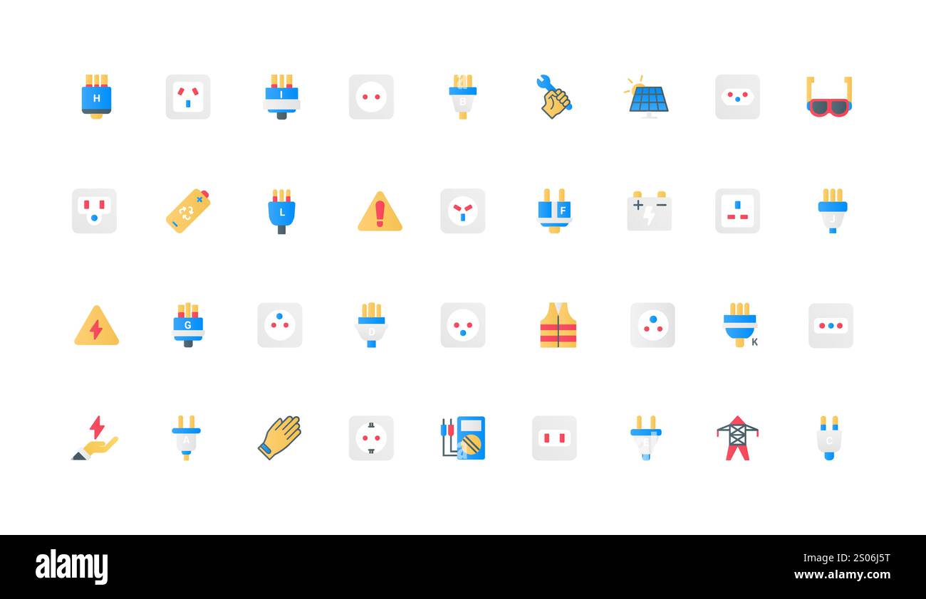 Types of international electrical plug and socket, different adapter ...