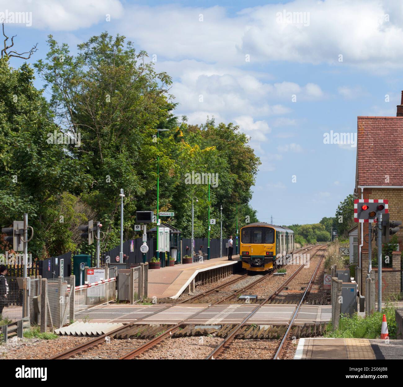 West Midlands Railway class 150 sprinter train 150137 at Lidlington ...