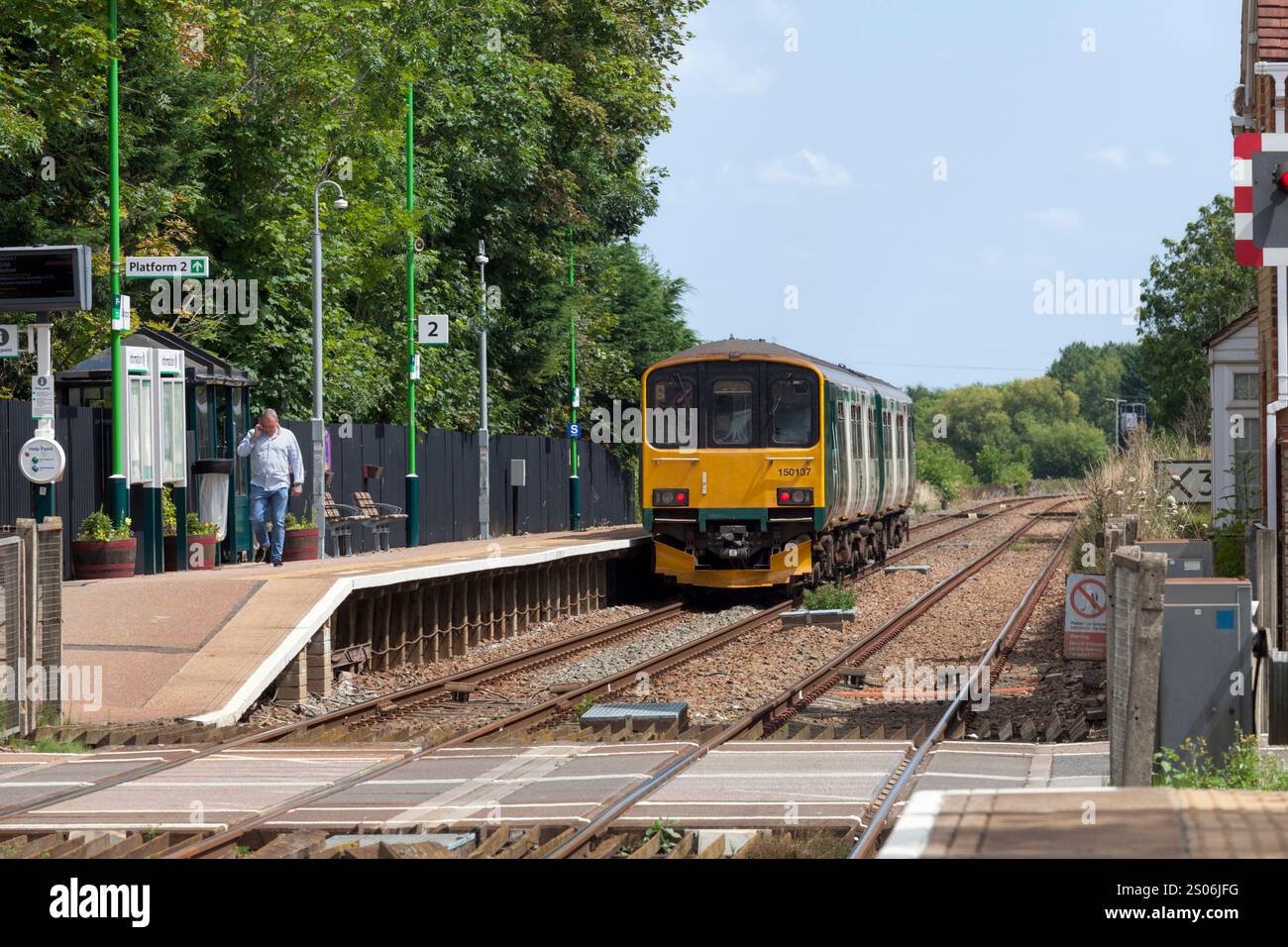 West Midlands Railway class 150 sprinter train 150137 at Lidlington ...