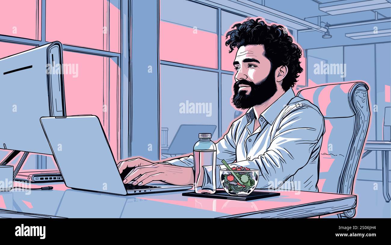 Portrait young indian programmer Stock Vector Images - Alamy