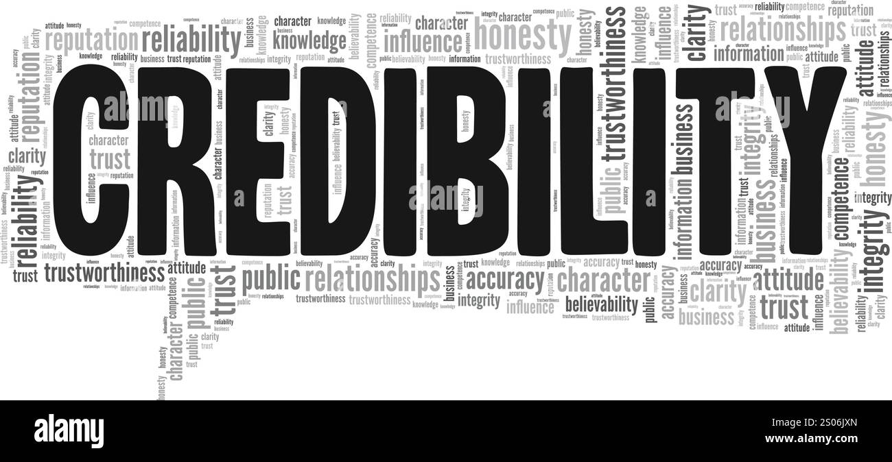 Credibility word cloud conceptual design isolated on white background ...
