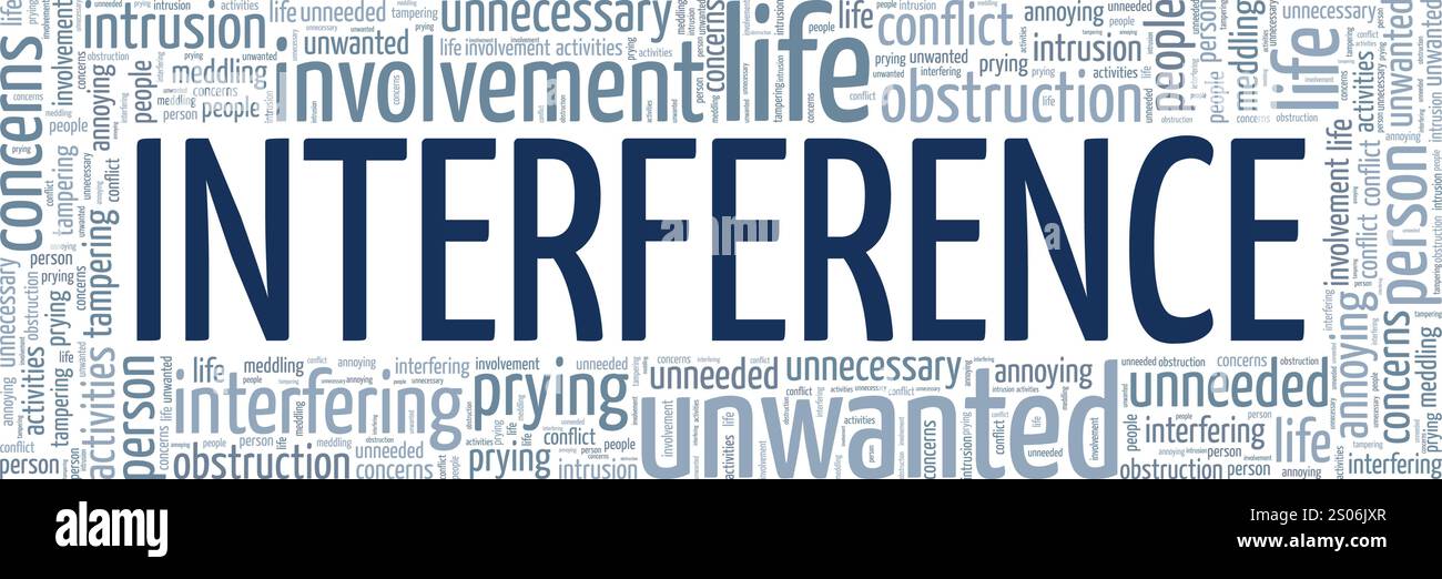 Interference word cloud conceptual design isolated on white background ...