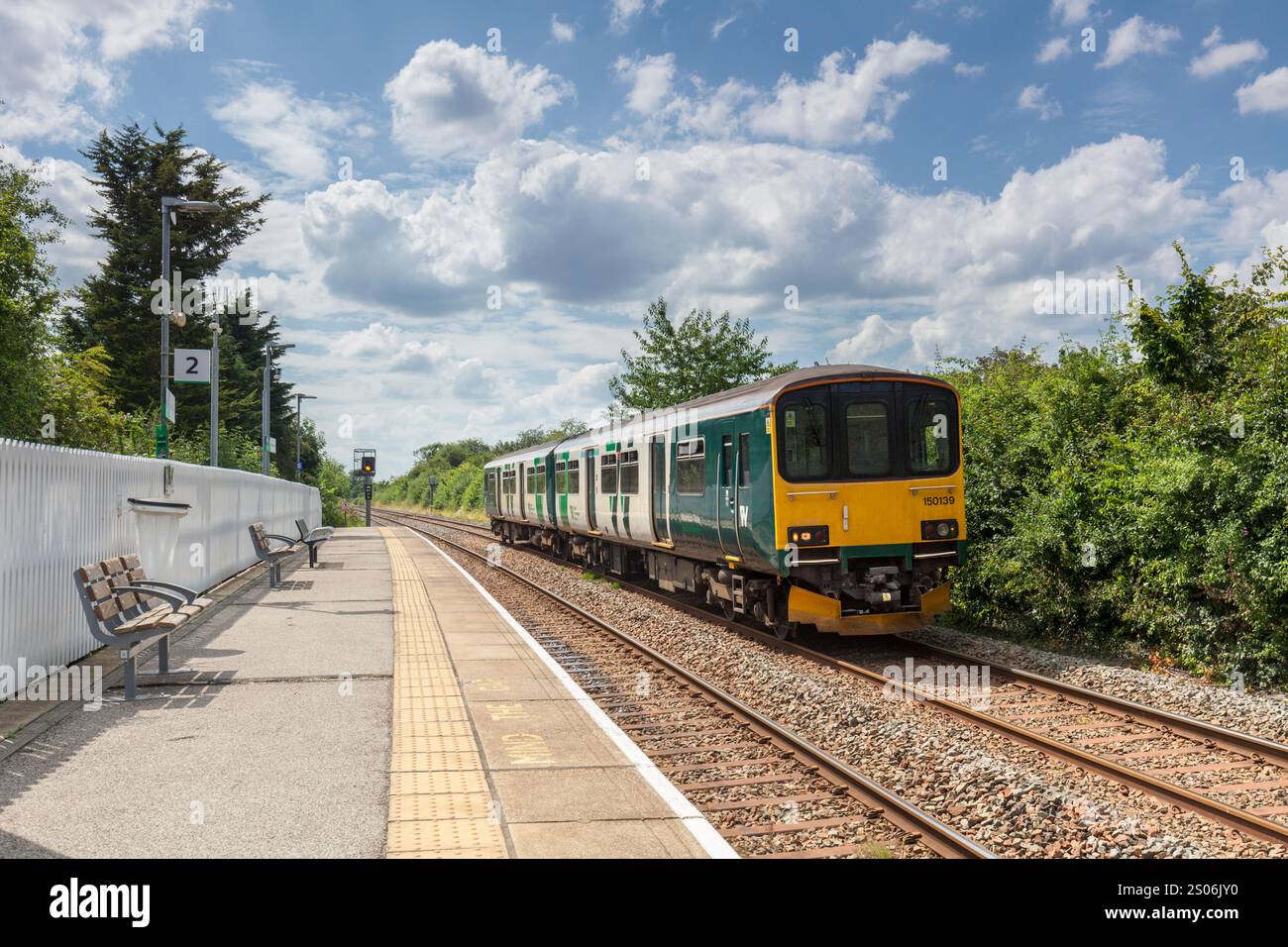 West Midlands Railway class 150 sprinter train 150139 at Aspley Guise ...