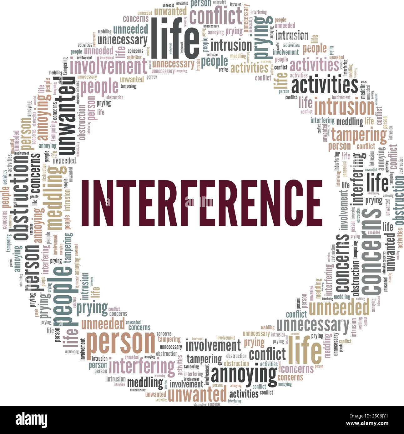 Interference word cloud conceptual design isolated on white background ...