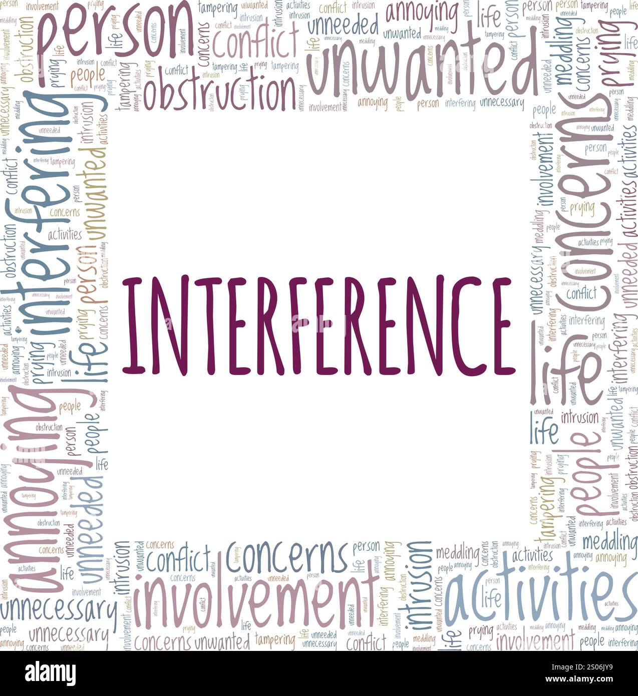 Interference word cloud conceptual design isolated on white background ...