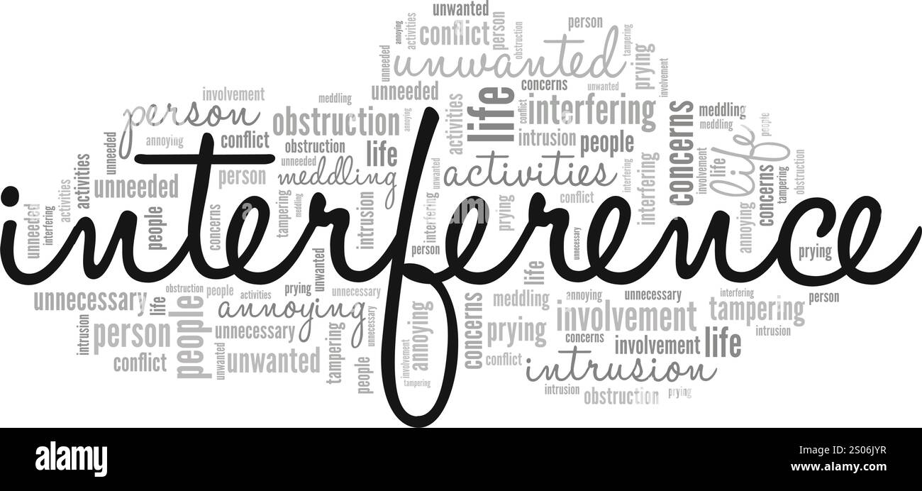 Interference word cloud conceptual design isolated on white background ...