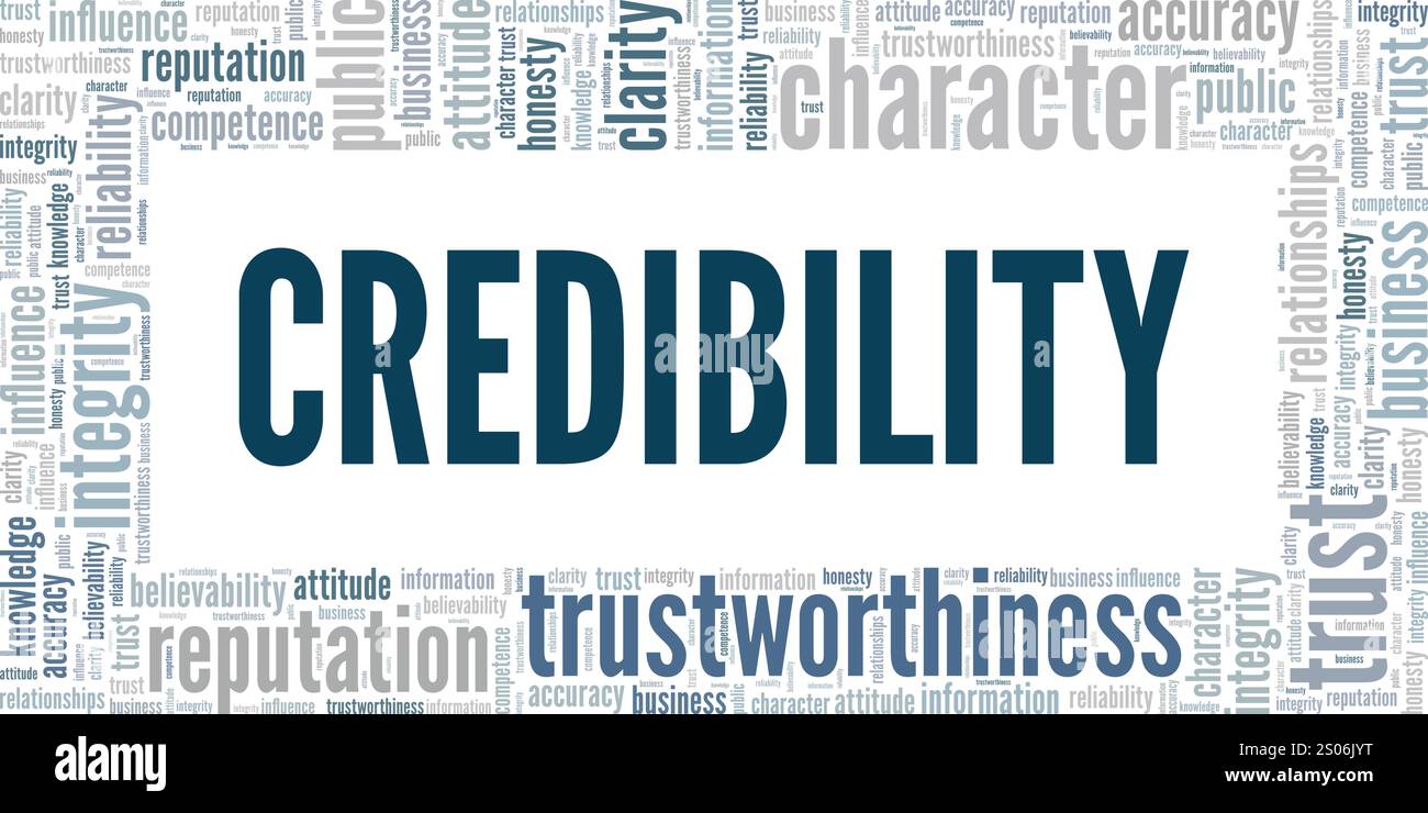 Credibility word cloud conceptual design isolated on white background ...