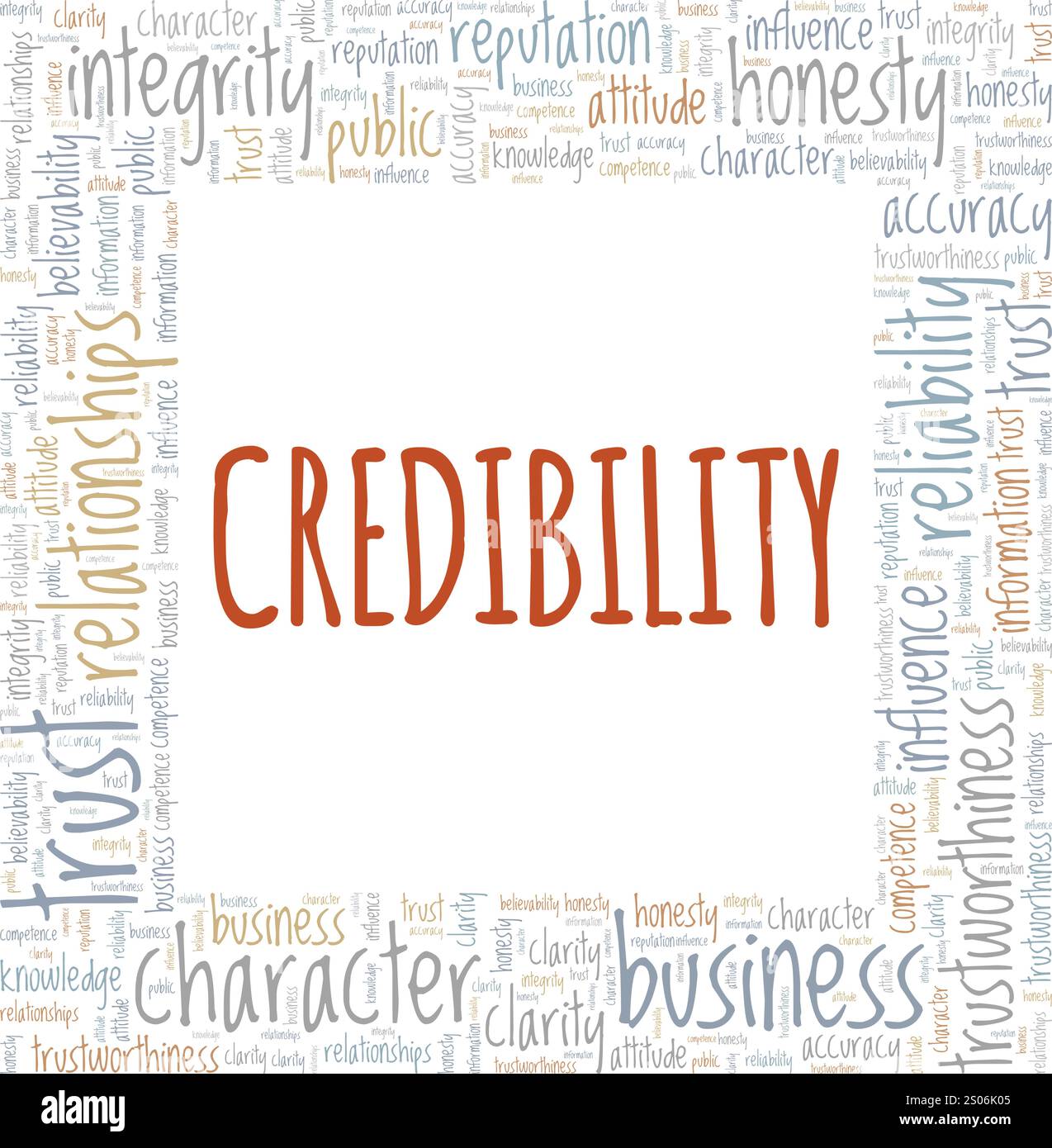 Credibility word cloud conceptual design isolated on white background ...