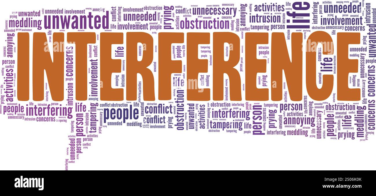 Interference word cloud conceptual design isolated on white background ...