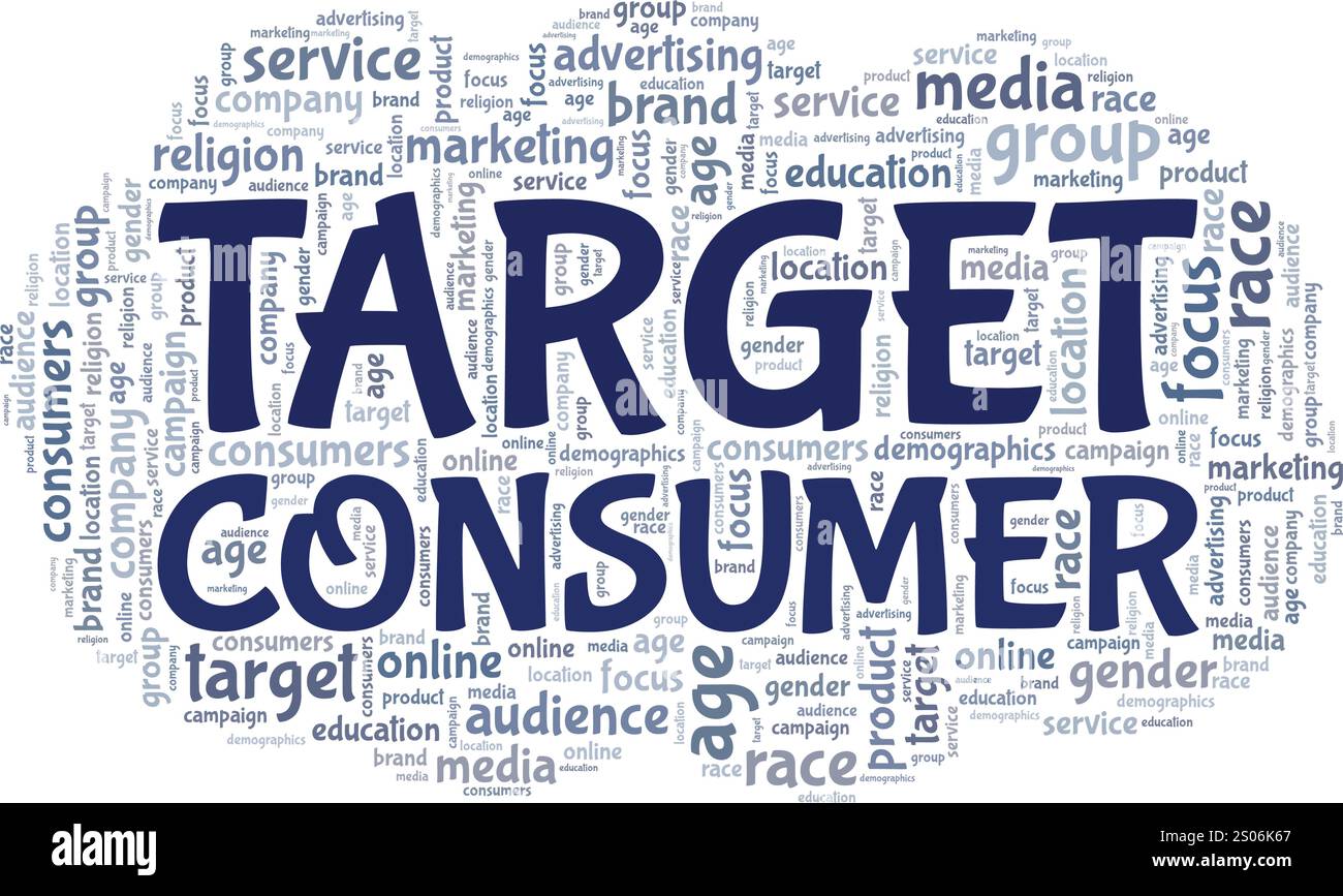 Target Consumer word cloud conceptual design isolated on white ...