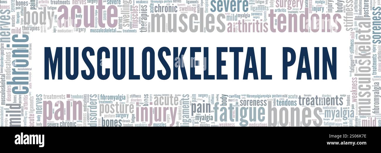 Musculoskeletal Pain word cloud conceptual design isolated on white ...
