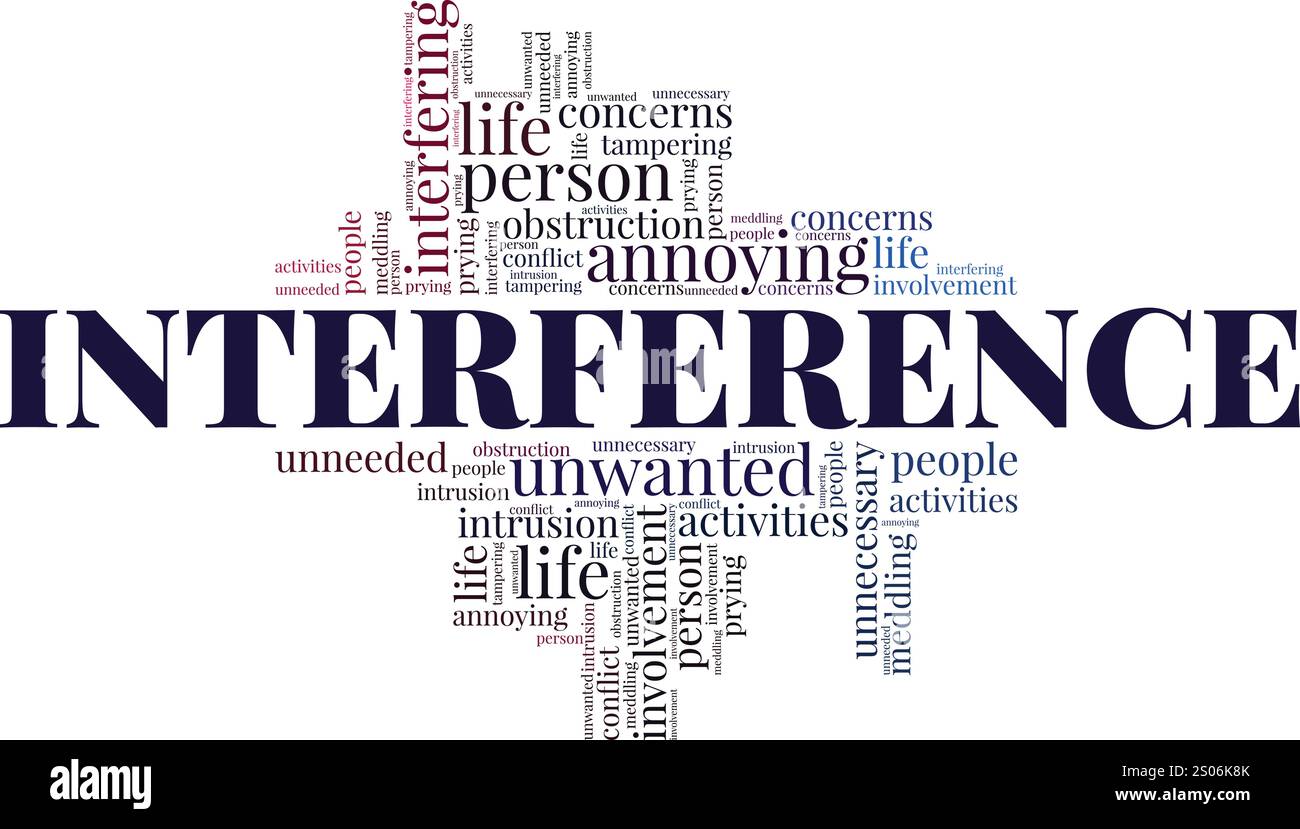 Interference word cloud conceptual design isolated on white background ...