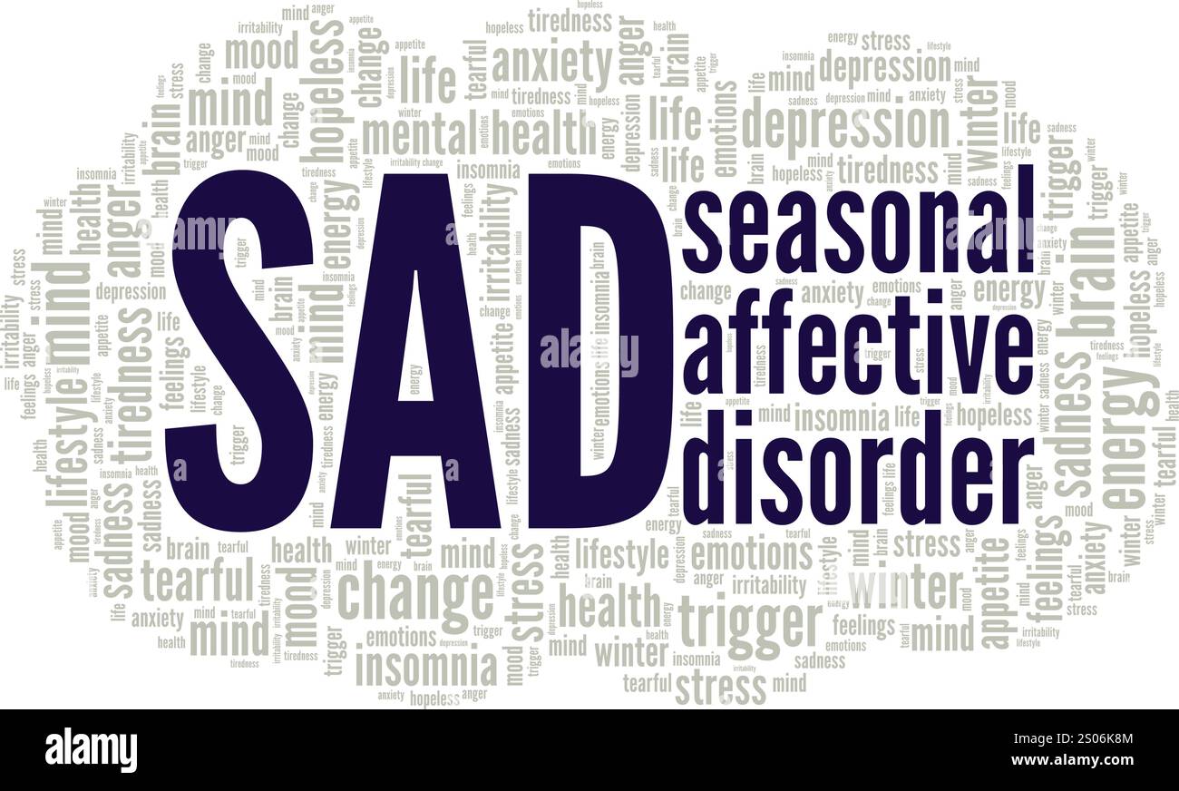 SAD Seasonal Affective Disorder word cloud conceptual design isolated ...