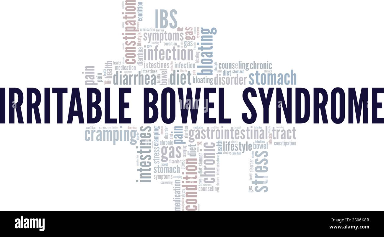 IBS Irritable Bowel Syndrome word cloud conceptual design isolated on ...