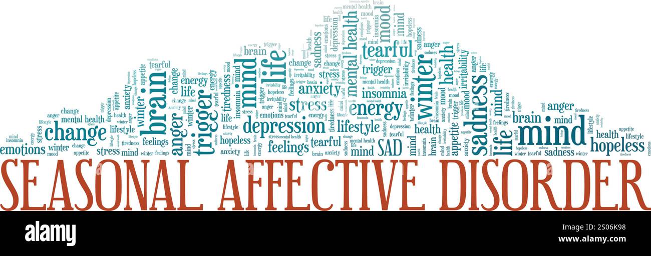 SAD Seasonal Affective Disorder word cloud conceptual design isolated ...