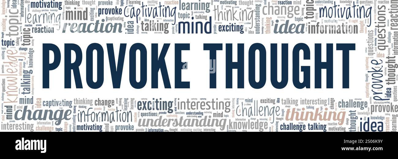 Provoke Thought word cloud conceptual design isolated on white ...