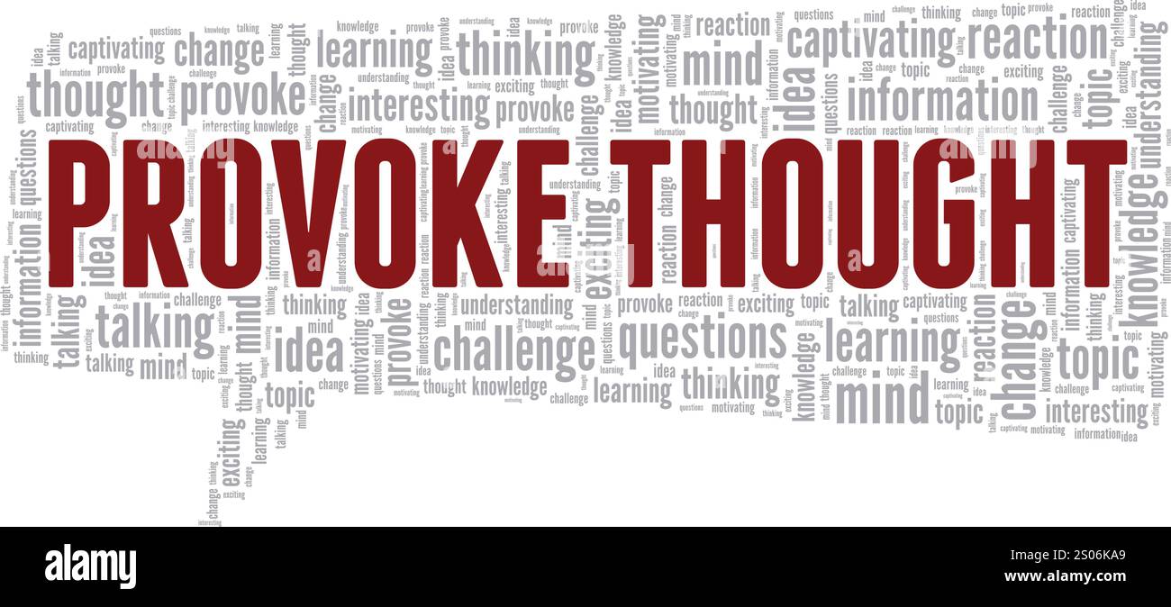 Provoke Thought word cloud conceptual design isolated on white ...
