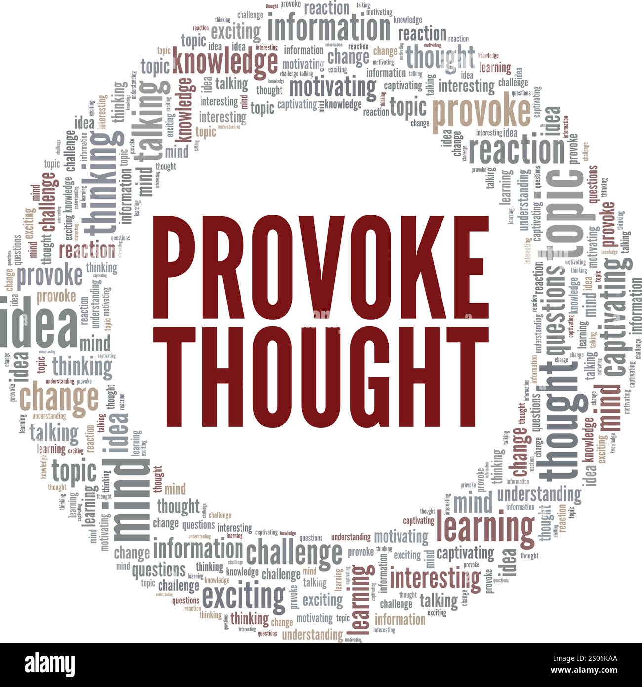 Provoke Thought word cloud conceptual design isolated on white ...