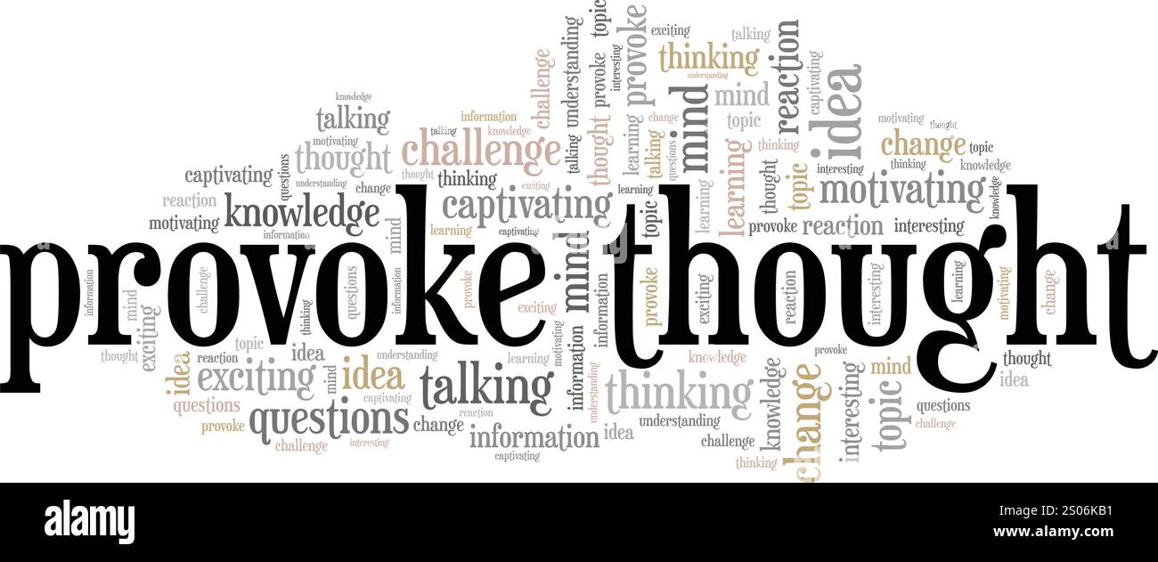 Provoke Thought word cloud conceptual design isolated on white ...