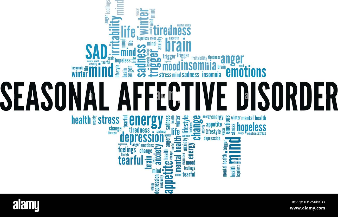 SAD Seasonal Affective Disorder word cloud conceptual design isolated ...