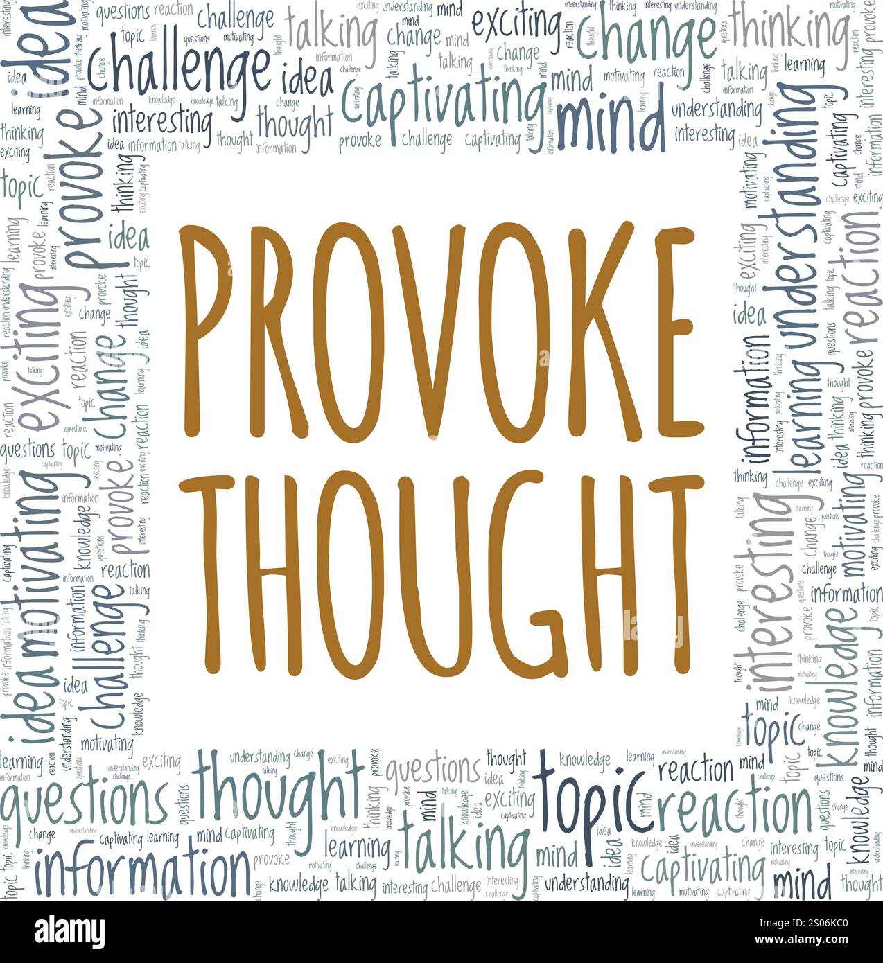 Provoke Thought word cloud conceptual design isolated on white ...