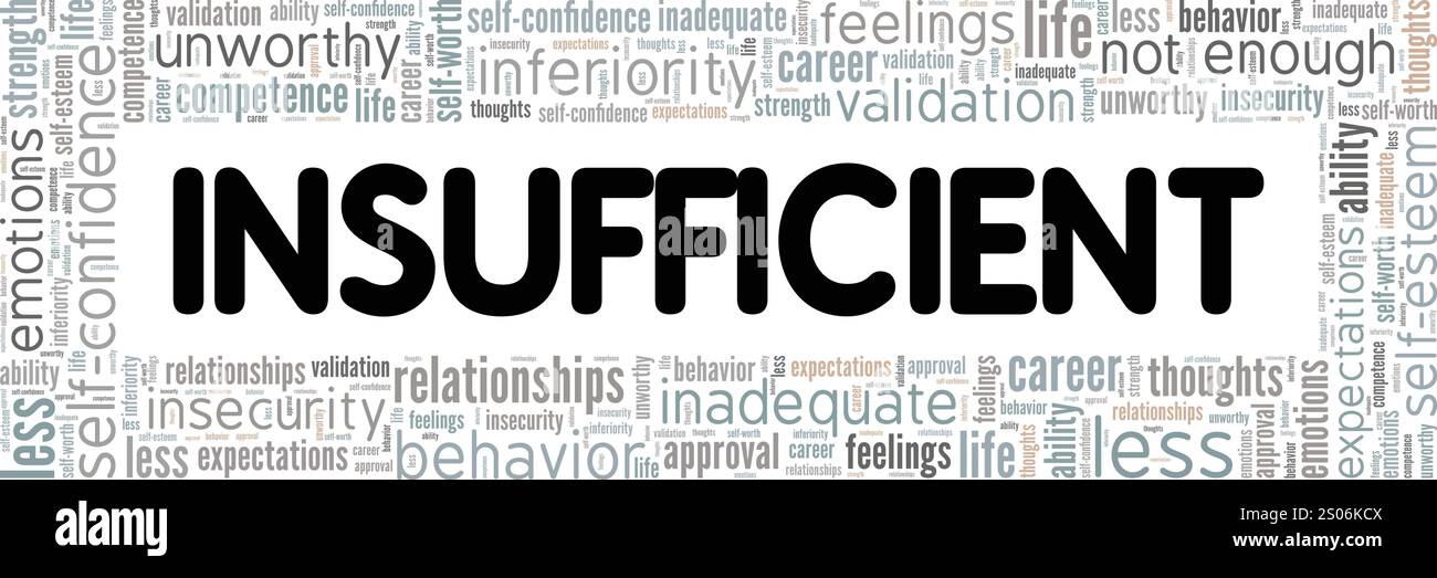 Insufficient word cloud conceptual design isolated on white background ...