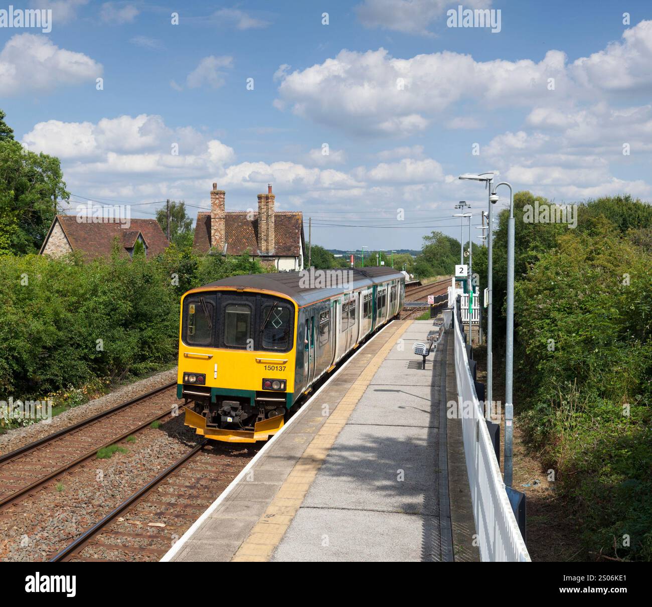 West Midlands Railway class 150 sprinter train 150137 at Aspley Guise ...