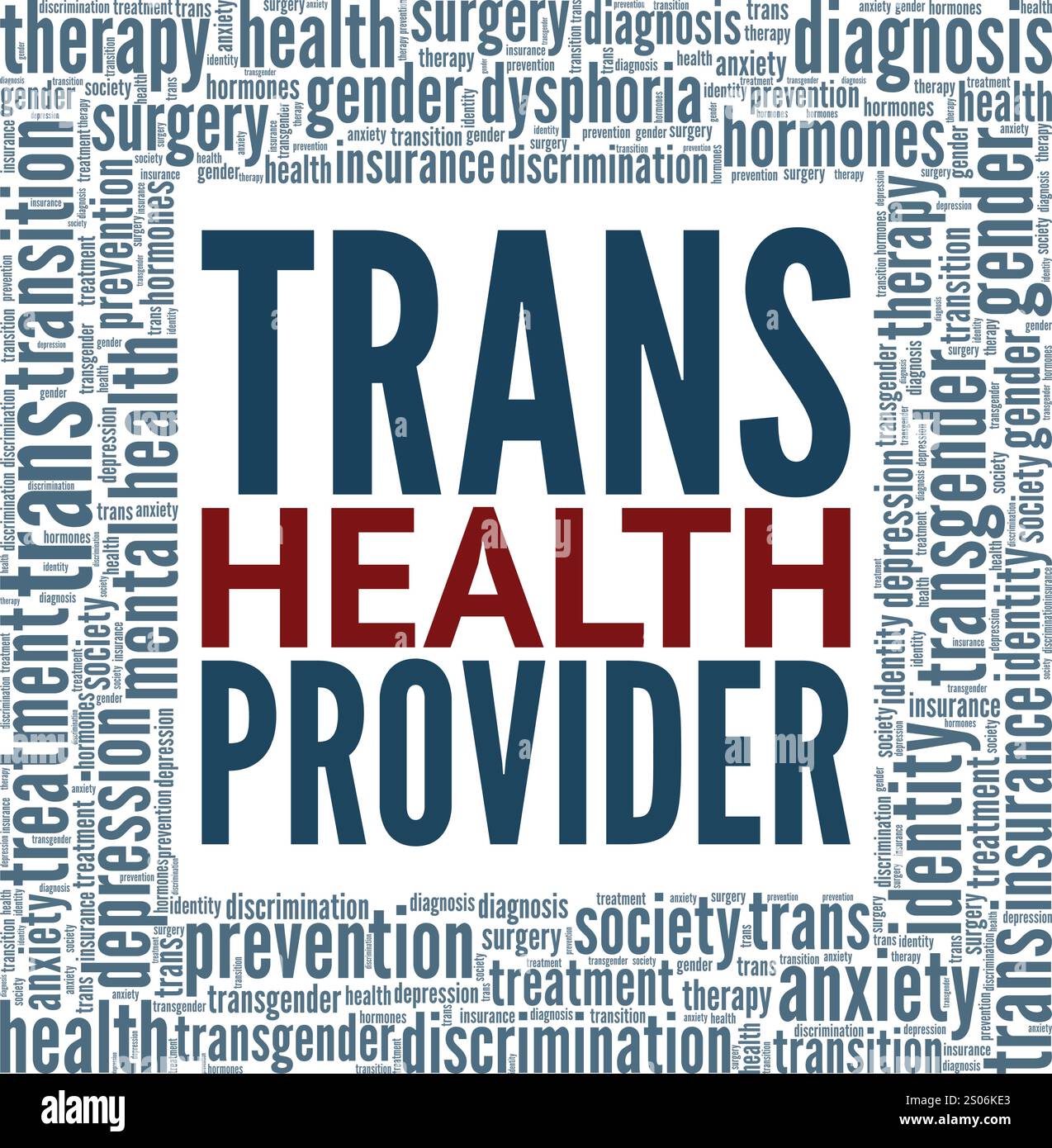 Trans Health Provider word cloud conceptual design isolated on white ...