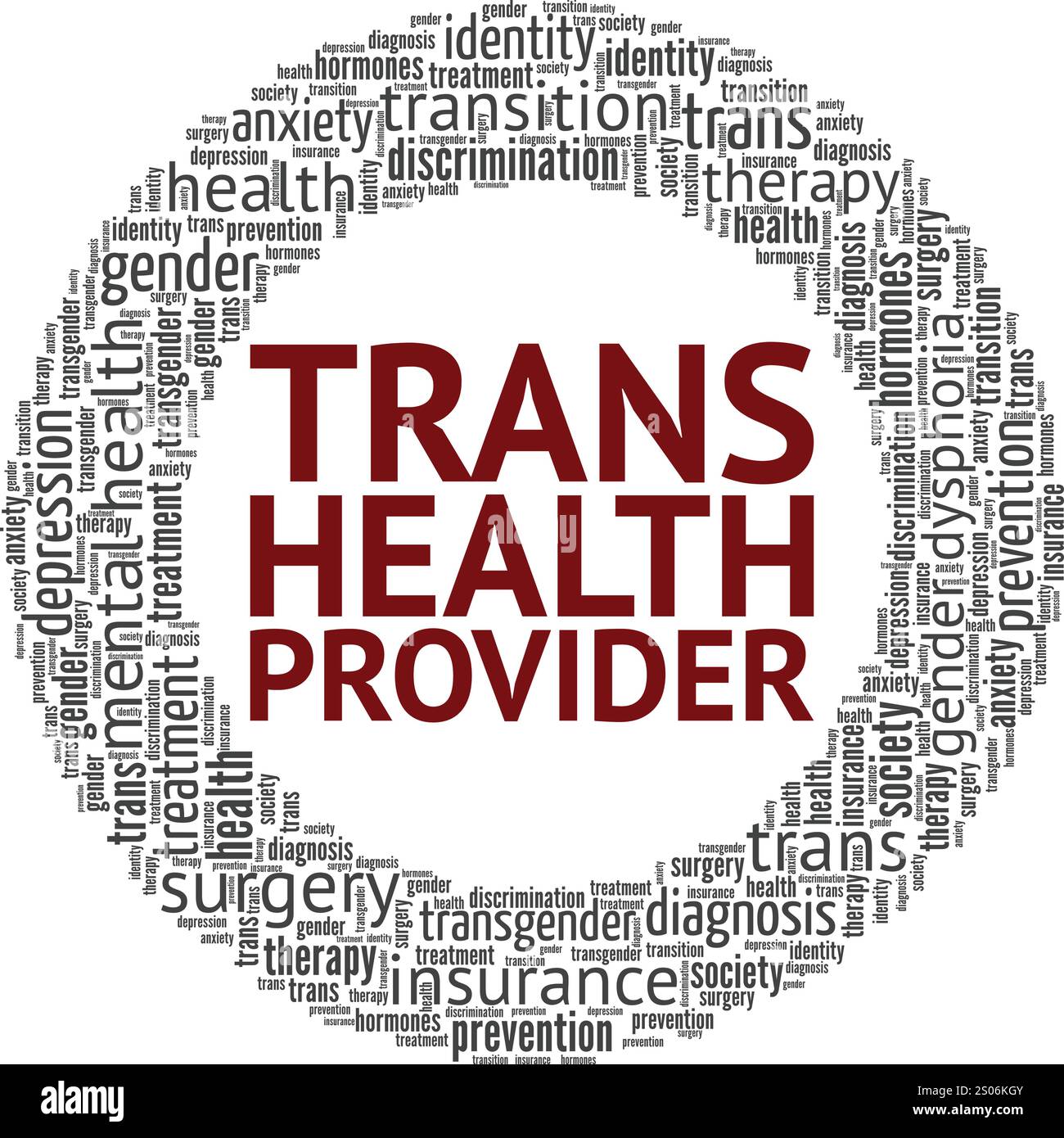 Trans Health Provider word cloud conceptual design isolated on white ...