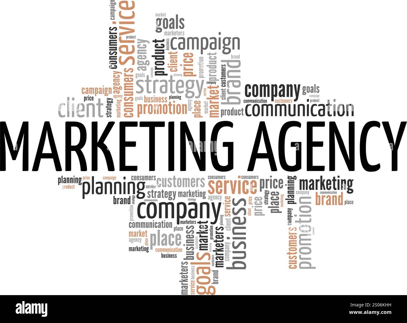 Marketing Agency word cloud conceptual design isolated on white ...
