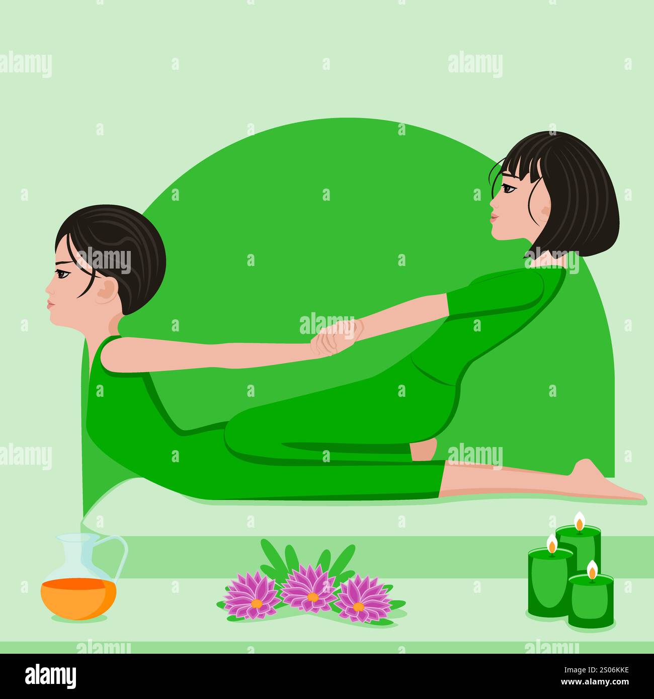 Thai massage. Therapy and treatment by professional therapist in SPA ...