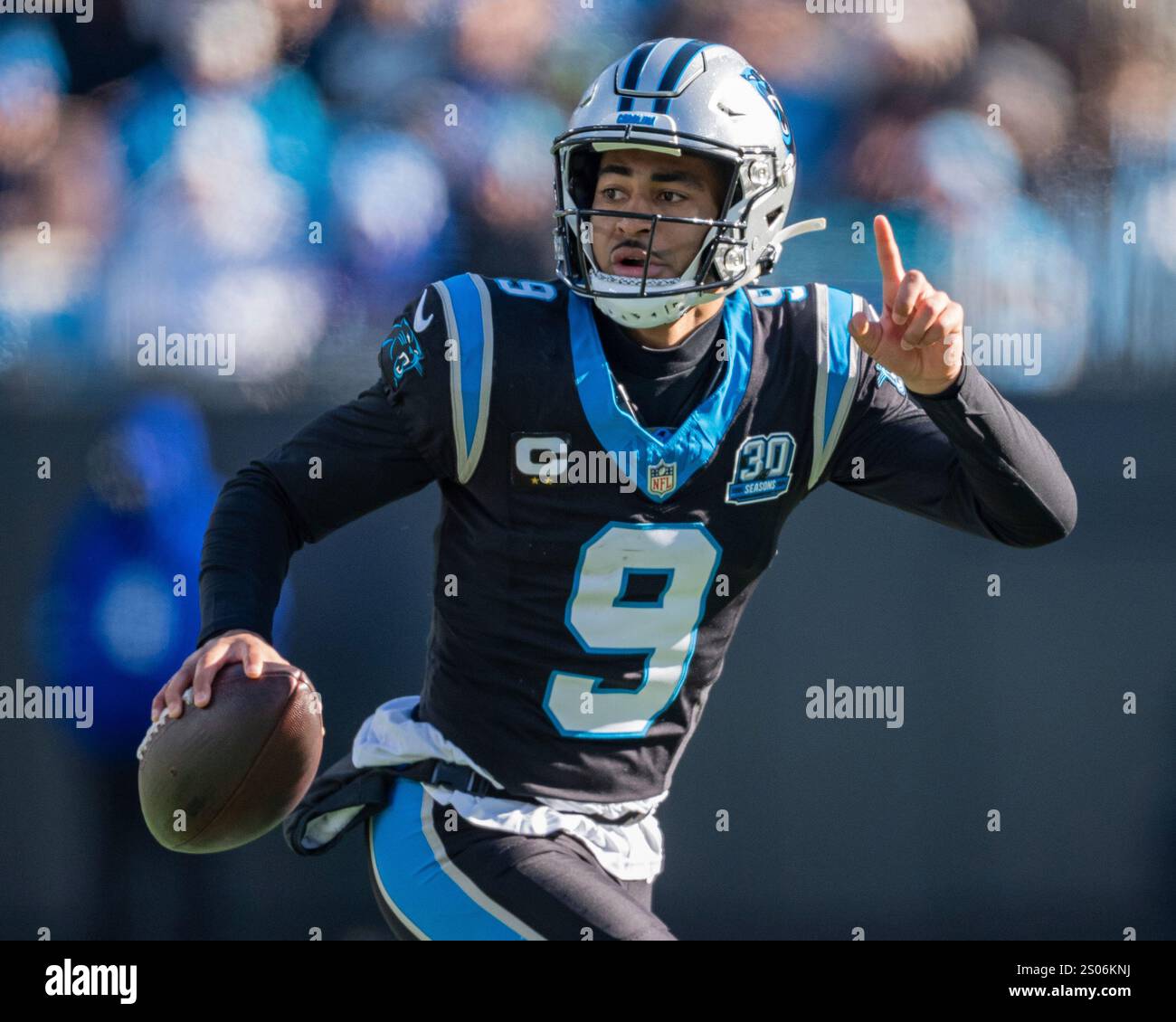 Carolina Panthers quarterback Bryce Young (9) plays during an NFL ...