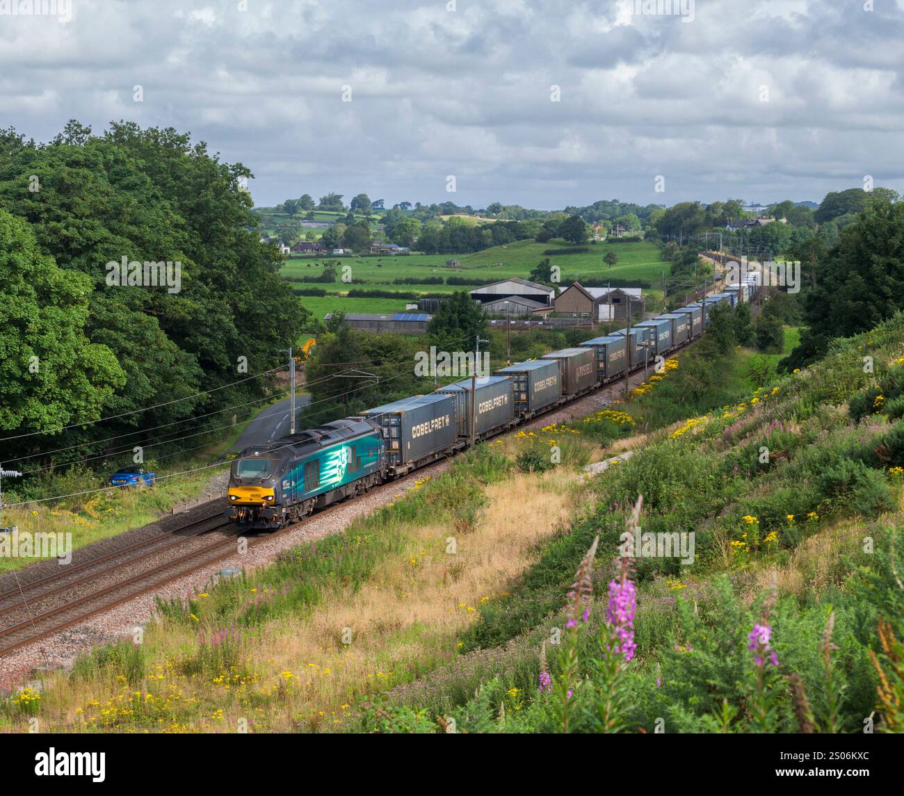 Direct Rail Services class 68 locomotive 68003 hauling an intermodal ...