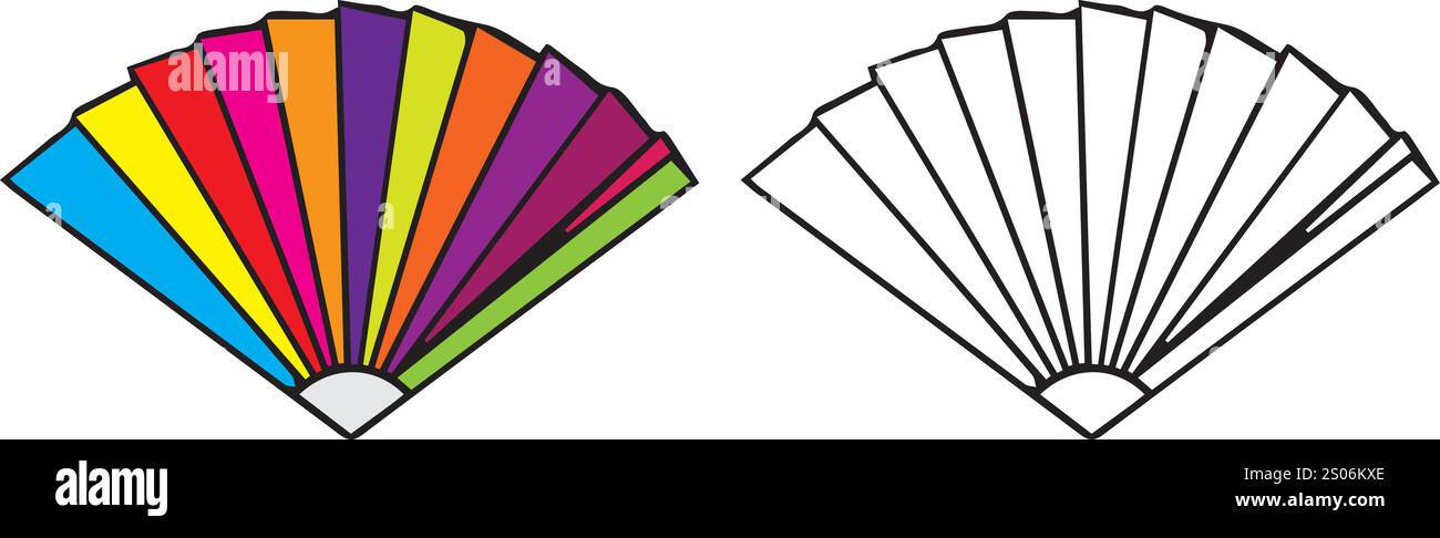 vector colorful feather, fan, feather ornamental design objects Stock ...