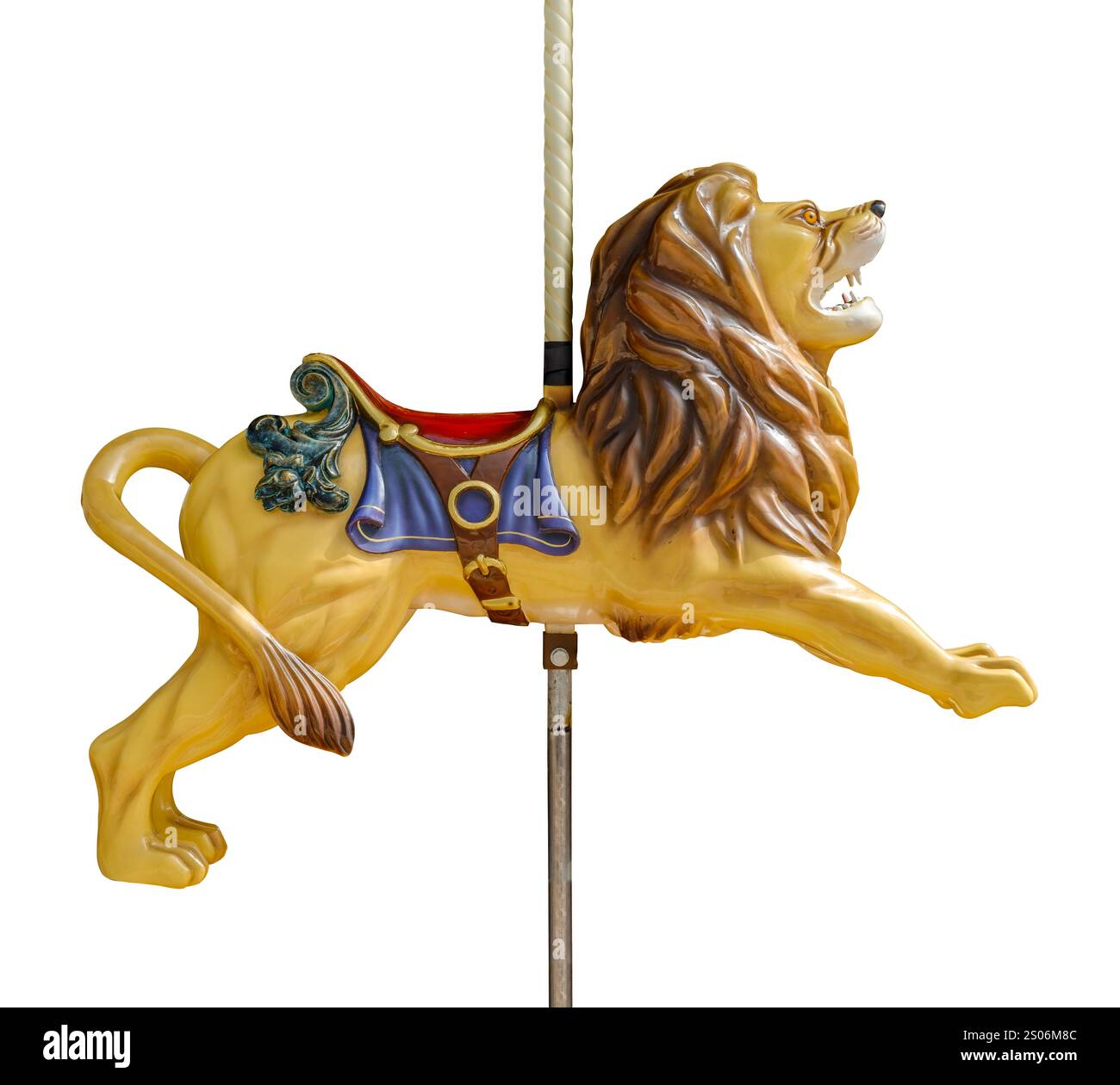 Retro Vintage Merry-Go-Round (Carousel) Lion Stock Photo - Alamy